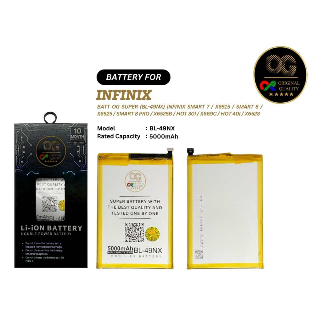 Jual BATERAI / BATTERY / BATRE INFINIX SMART 7 / X6515 / SMART 8 ...