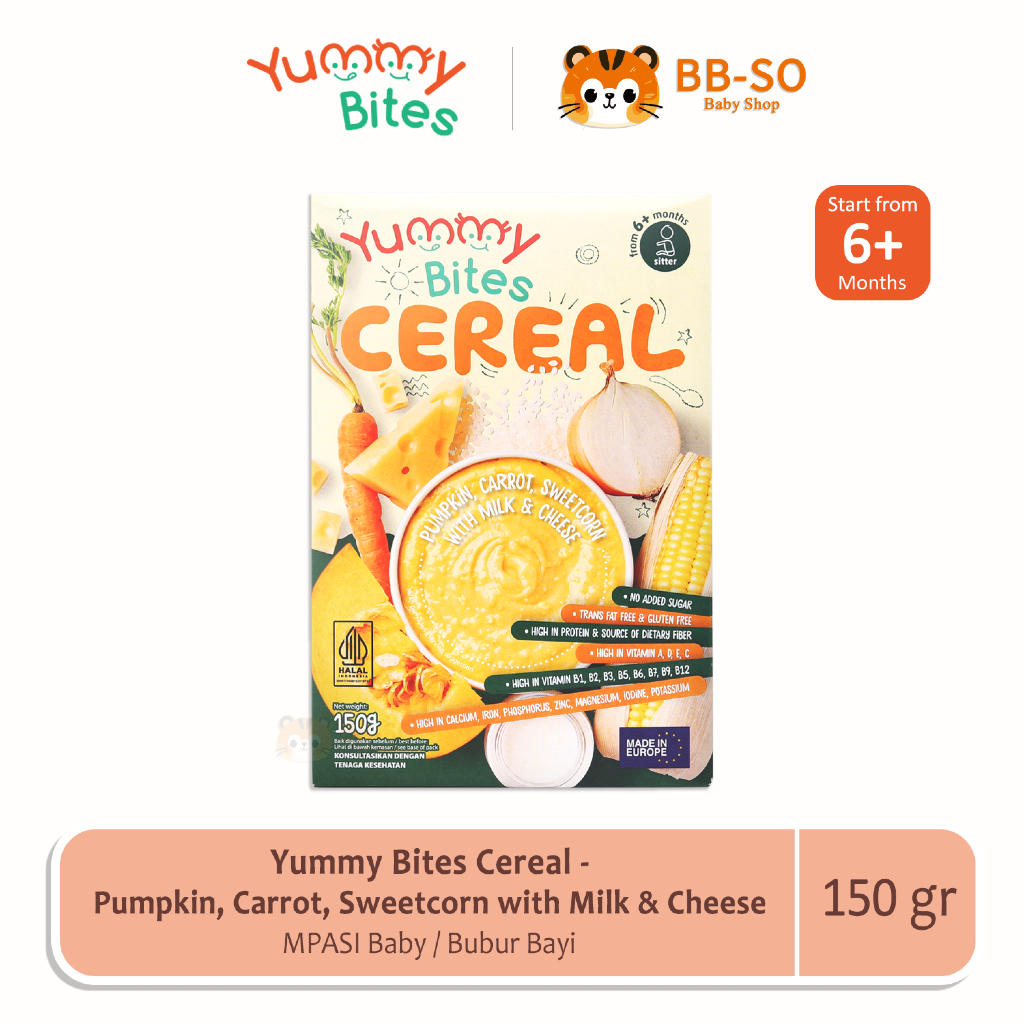 Jual Yummy Bites Cereal-Pumpkin, Carrot, Sweetcorn with Milk & Cheese ...