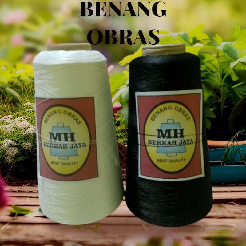 Jual Benang Jahit Obras HITAM&PUTIH 500 Gram/ 12 KG Bahan 100% ...