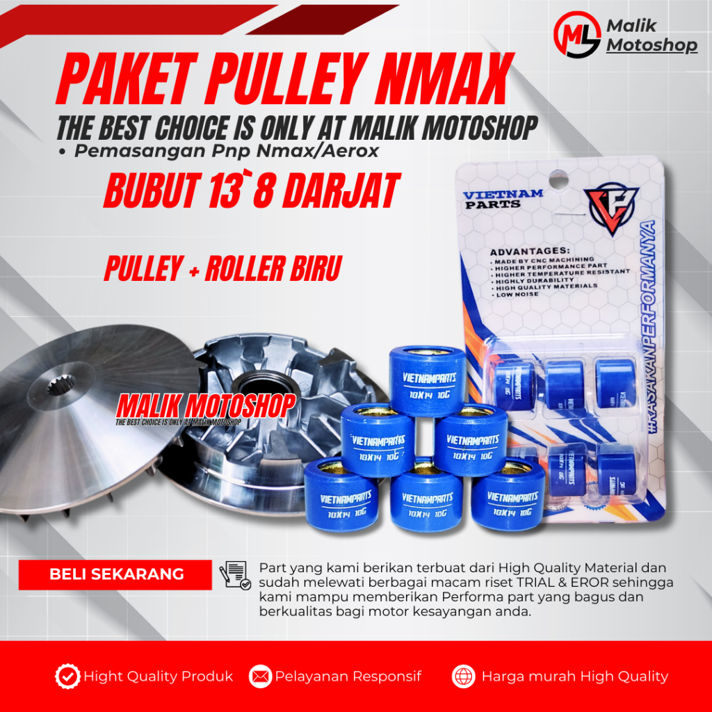 Jual PULEY PULLEY CUSTOM NMAX AEROX RUMAH ROLLER BUBUT AEROX NMAX PAKET ...