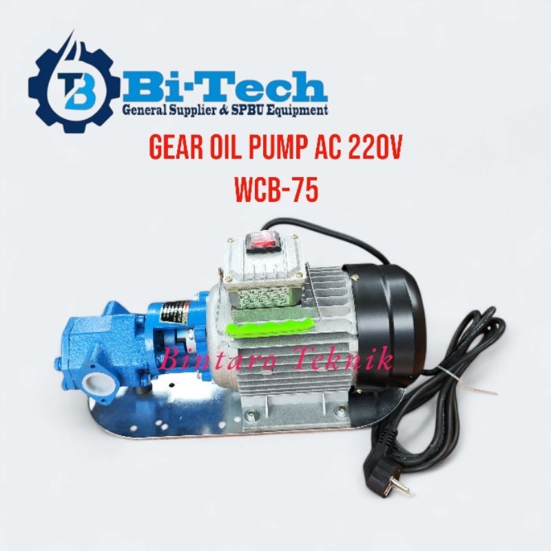 Jual Pompa Transfer Oli Solar Cairan Kental Minyak WCB 75 Gear Pump WCB ...