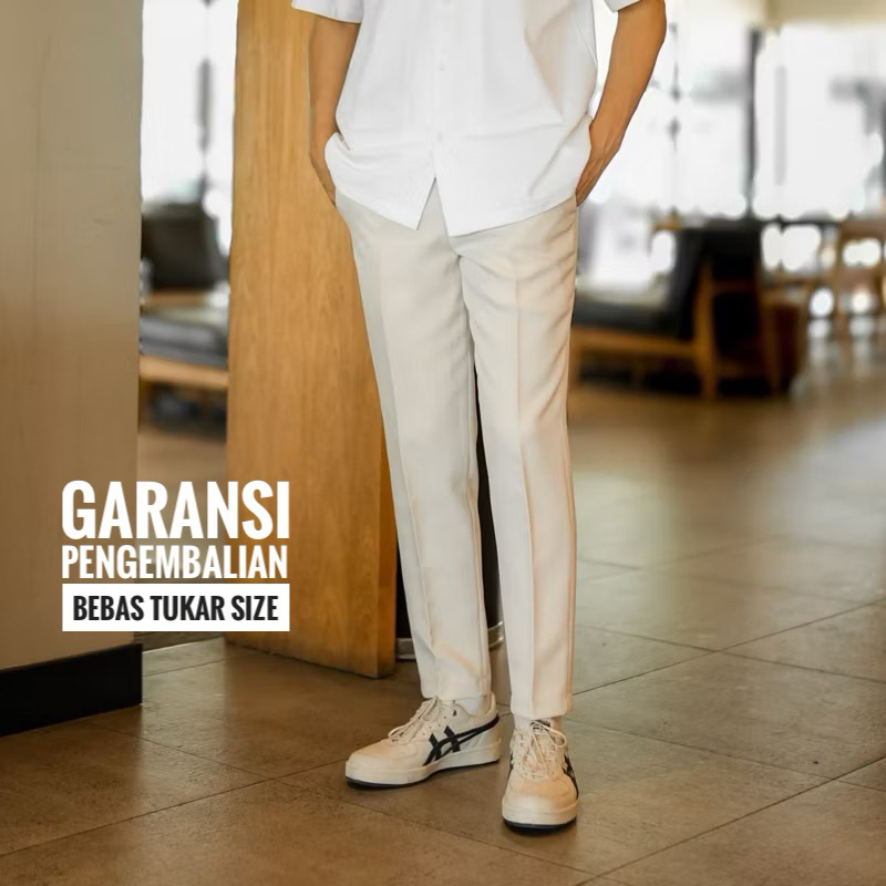 Jual Lusca - Celana Ankle Pants Pria (formal, bahan, kantor, kain, kerja) Panjang Slimfit ...