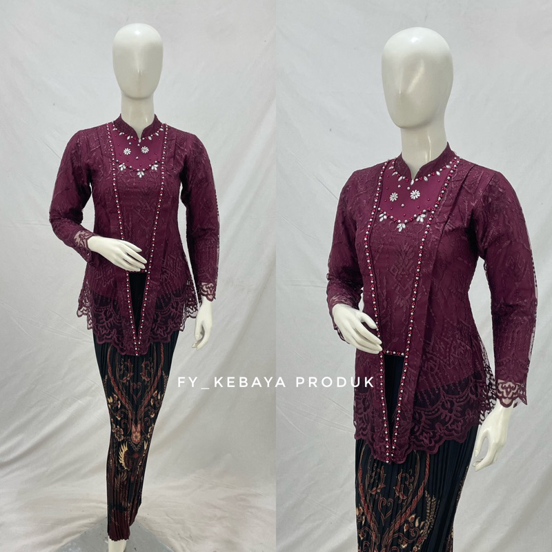 Jual Kebaya Wisuda kutu baru kebaya modern model kutu baru kerah sanghai kutu baru hijab ...