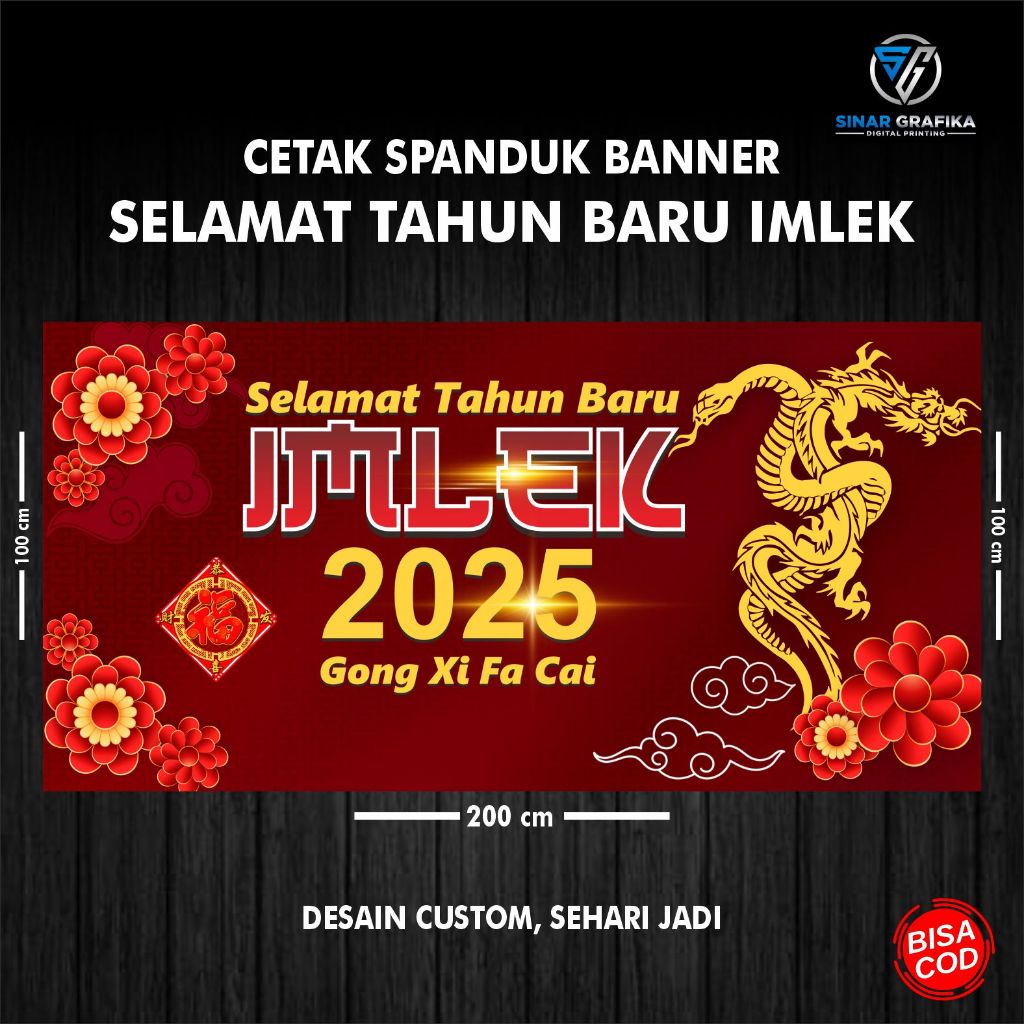 Jual Banner Spanduk Selamat Tahun Baru Imlek 2025 | Shopee Indonesia