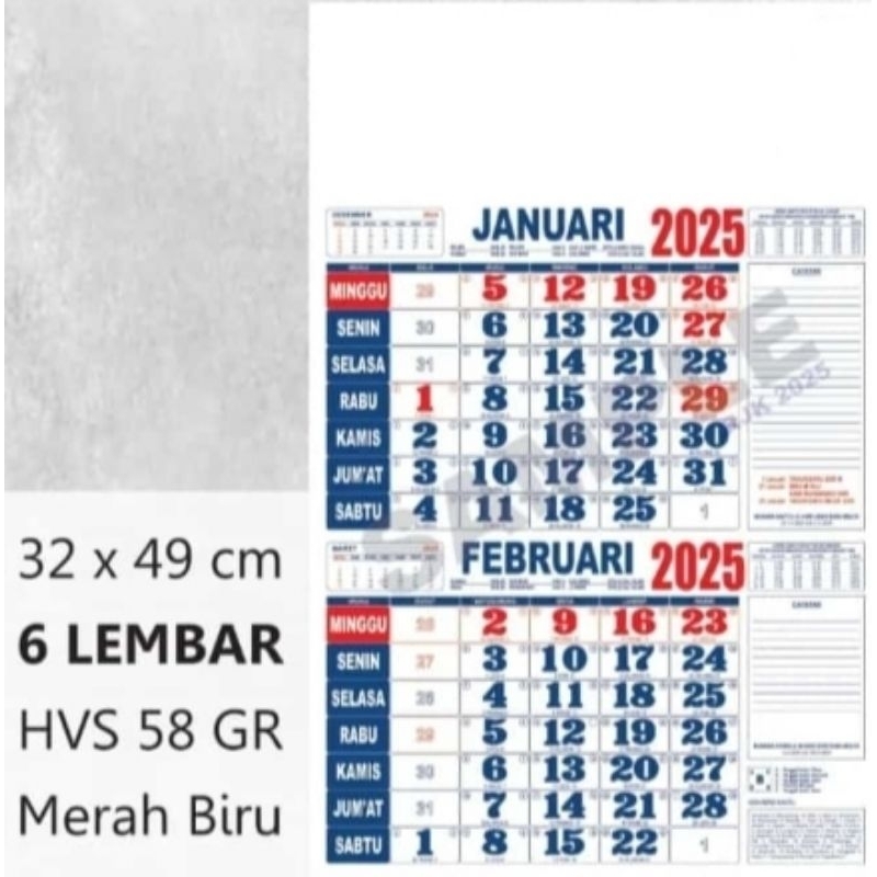 Jual Kalender / Tanggalan dwibulanan 2025 polos murah meriah | Shopee ...