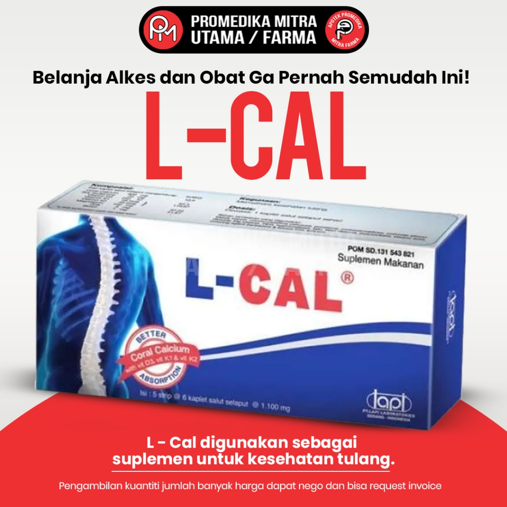 Jual L - Cal / Strip 6 Tablet / Vitamin Tulang Kalsium | Shopee Indonesia