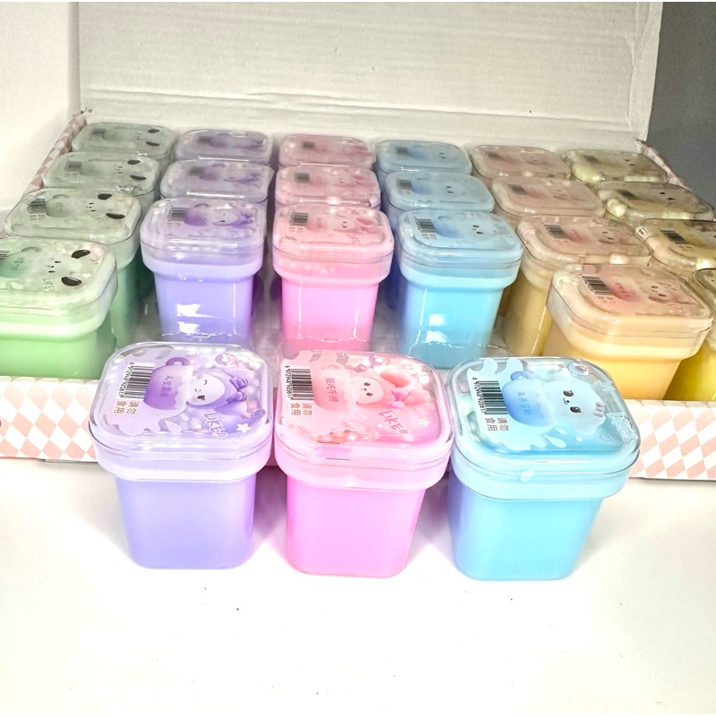 Jual 4 PCS SLIME KOTAK FOAM SUSU CRYSTAL MUD | Shopee Indonesia