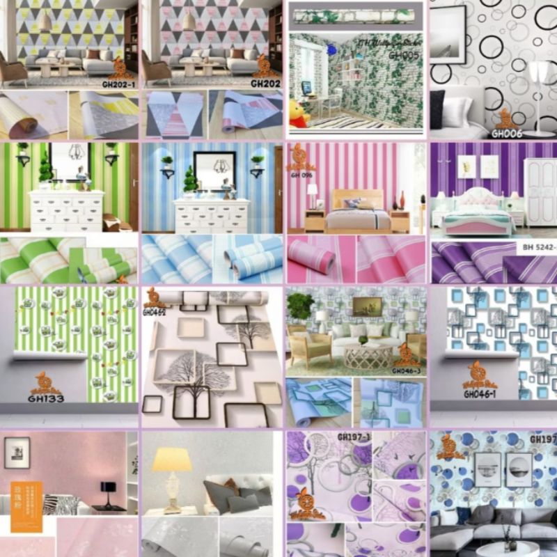 Jual Wallpaper Dinding Aesthetic Wallstiker Wallpaper Stiker Kamar Tidur /Ruang Tamu | Shopee ...