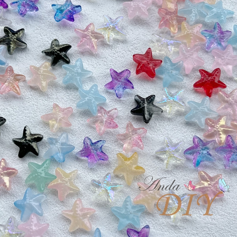 Jual 10pcs Manik-manik Kaca Genuine Glass Beads - Bintang Laut Starfish ...