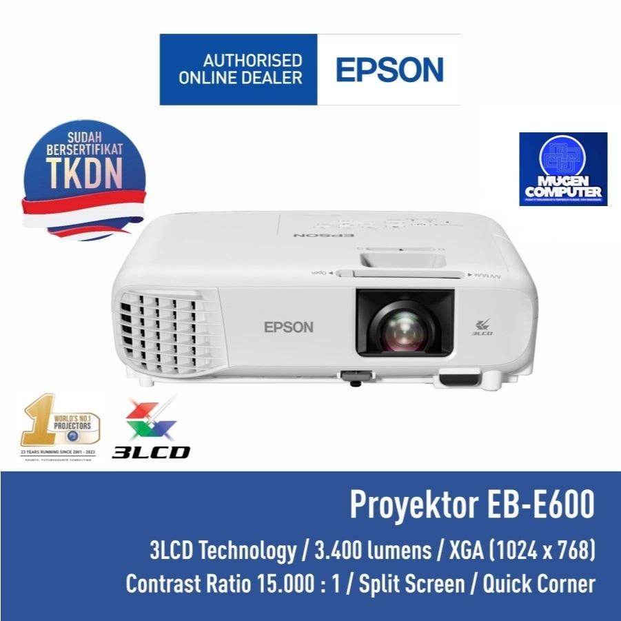 Jual Proyektor EPSON EB-E600 PENGGANTI EB-E500 XGA 3400 Lumens HDMI ...