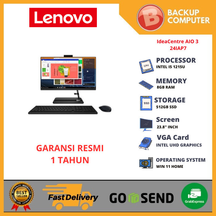 Jual LENOVO IdeaCentre AIO 3 24IAP7 C5ID/C6ID I3-1215U 8GB RAM | Shopee Indonesia