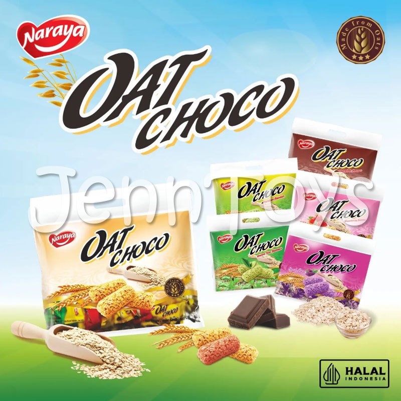 Jual Naraya Oat Choco Snack Oat Sereal Gandum Vanilla Pandan Green Tea ...