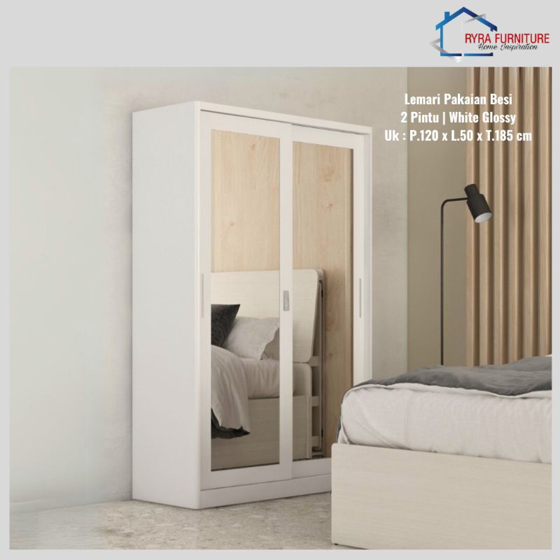 Jual PRO DESIGN - SPIEGEL - LEMARI BESI PAKAIAN PUTIH GLOSSY MINIMALIS / LEMARI BESI MEWAH ...