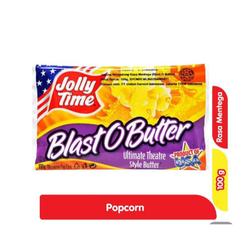 Jual JOLLY Time popcorn rasa blast o butter 100gr | Shopee Indonesia