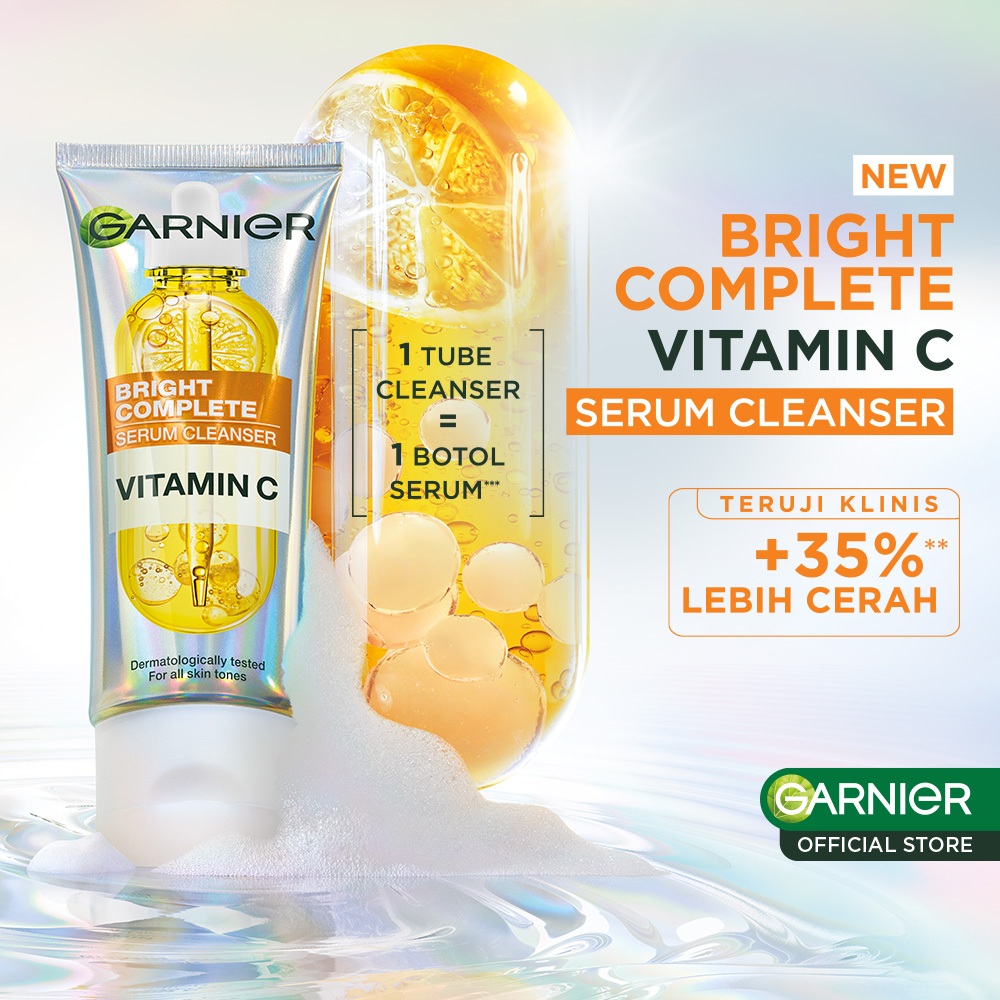 Jual [HOT SALE] GARNIER Facial Wash Bright Complete Vitamin C Serum ...
