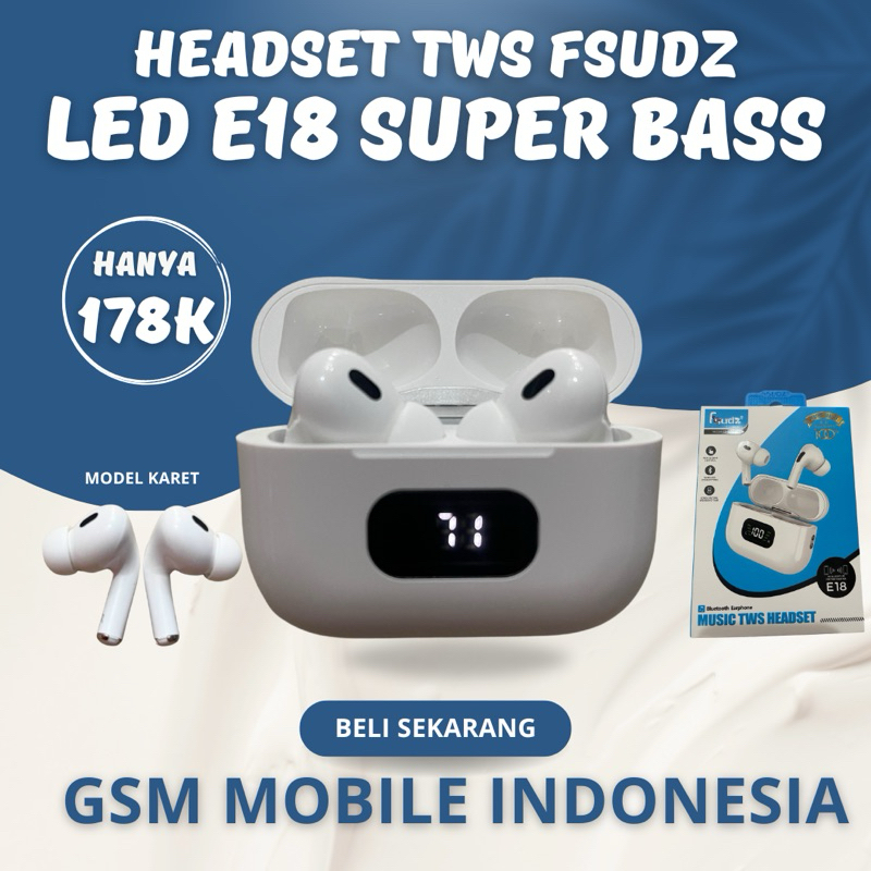Jual Headset Earphones Fsudz E17 dan E18 Original TWS Buds ready 2 ...