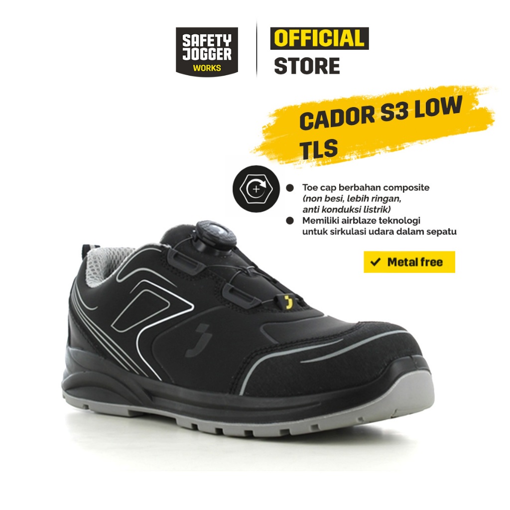 Jual Safety Jogger Works Cador S3 LOW TLS Black | Shopee Indonesia