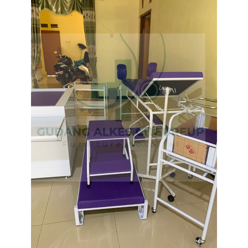 Jual Paket Kebidanan 6 Item Bahan Plat Besi/PC (Box bayi, Trolly 3rak ...