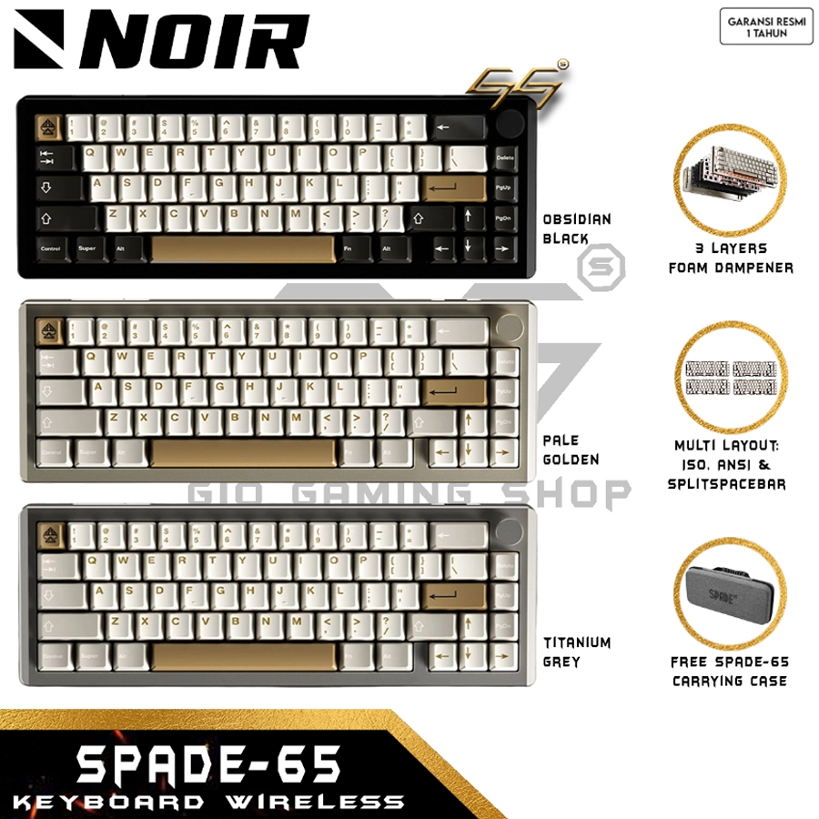 Jual NOIR SPADE65 SPADE-65 SPADE 65 Aluminium Keyboard Gaming Wireless ...