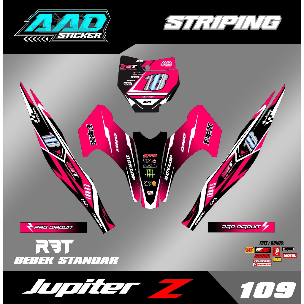 Jual STICKER STRIPING MOTOR RBT JUPITER Z RBT BEBEK MODIF SUPERMOTO RBT ...