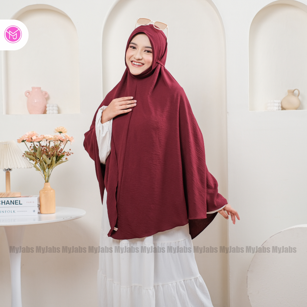Jual Bergo Dagu Tali Malaysia Size XXL Crinkle Airflow Premium I Hijab Dagu Tali Malay Crinkle ...