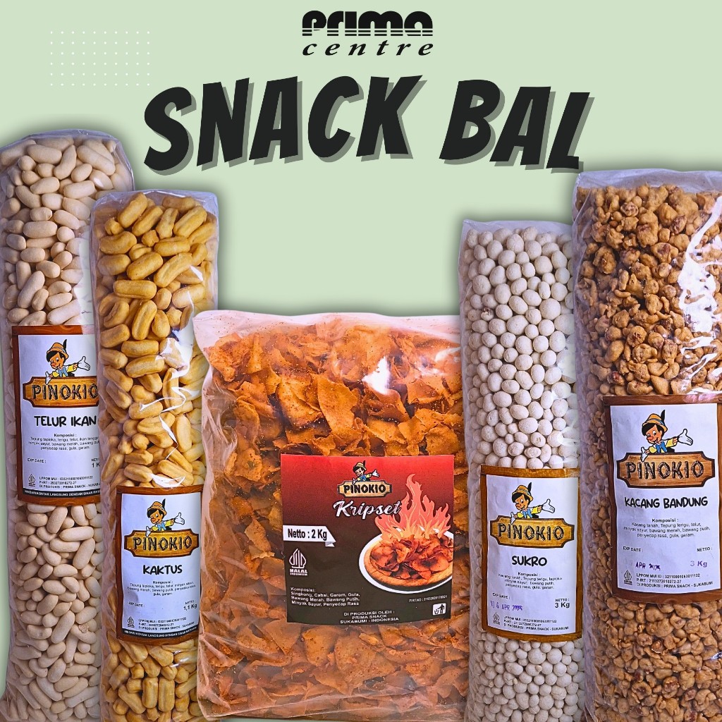 Jual (SNACK BAL) KRIPSET 2KG / PILUS KAKTUS IKAN 1,1KG/ KACANG BANDUNG ...