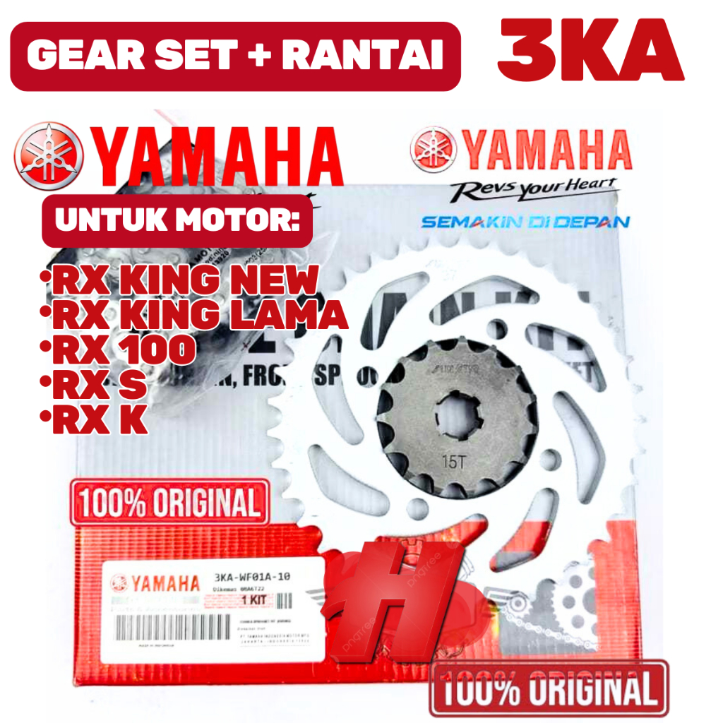 Jual ORIGINAL GRANSI GEAR SET+RANTAI KODE 3KA ORIGINAL YAMAHA RX KING ...