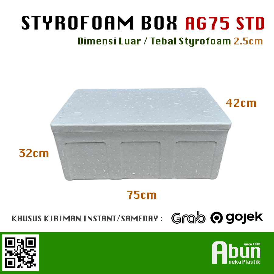 Jual Styrofoam Box AG75 Standard (75x42x33cm) | Shopee Indonesia