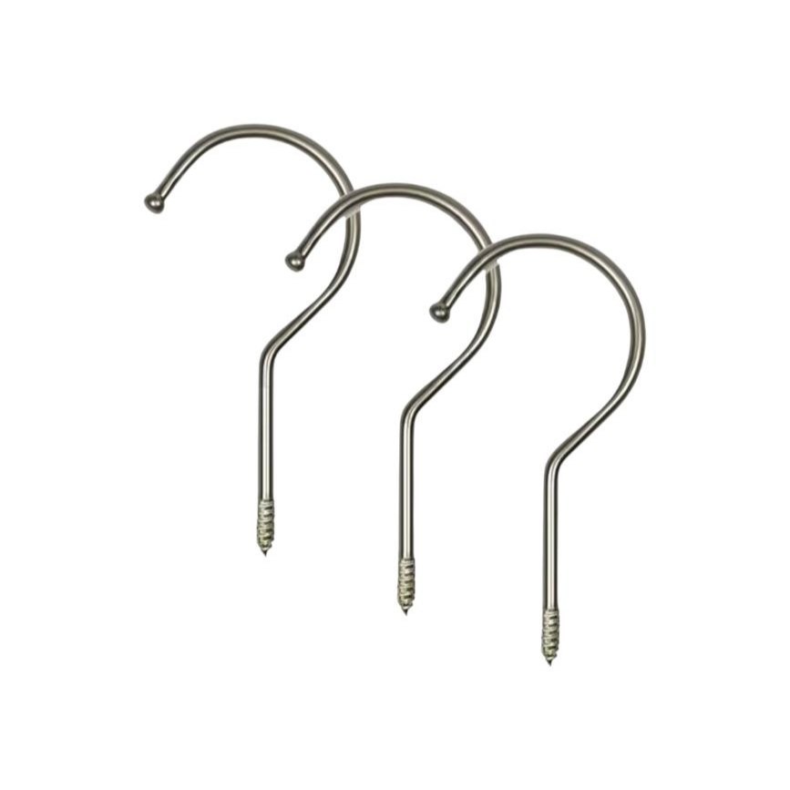 Jual BSS-1pcs Hook Hanger Kayu Besi Huk Hanger Kayu Silver Kait Hanger ...