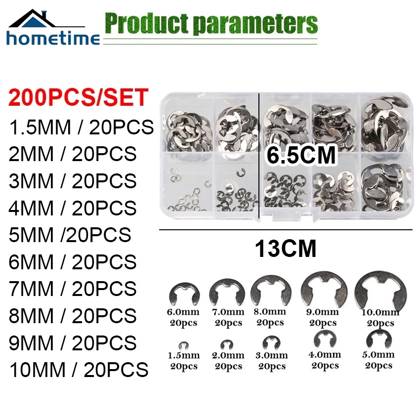 Jual 200Pcs Snapring Type E/Snap Ring Type E/Circlip Klip Pengunci ...