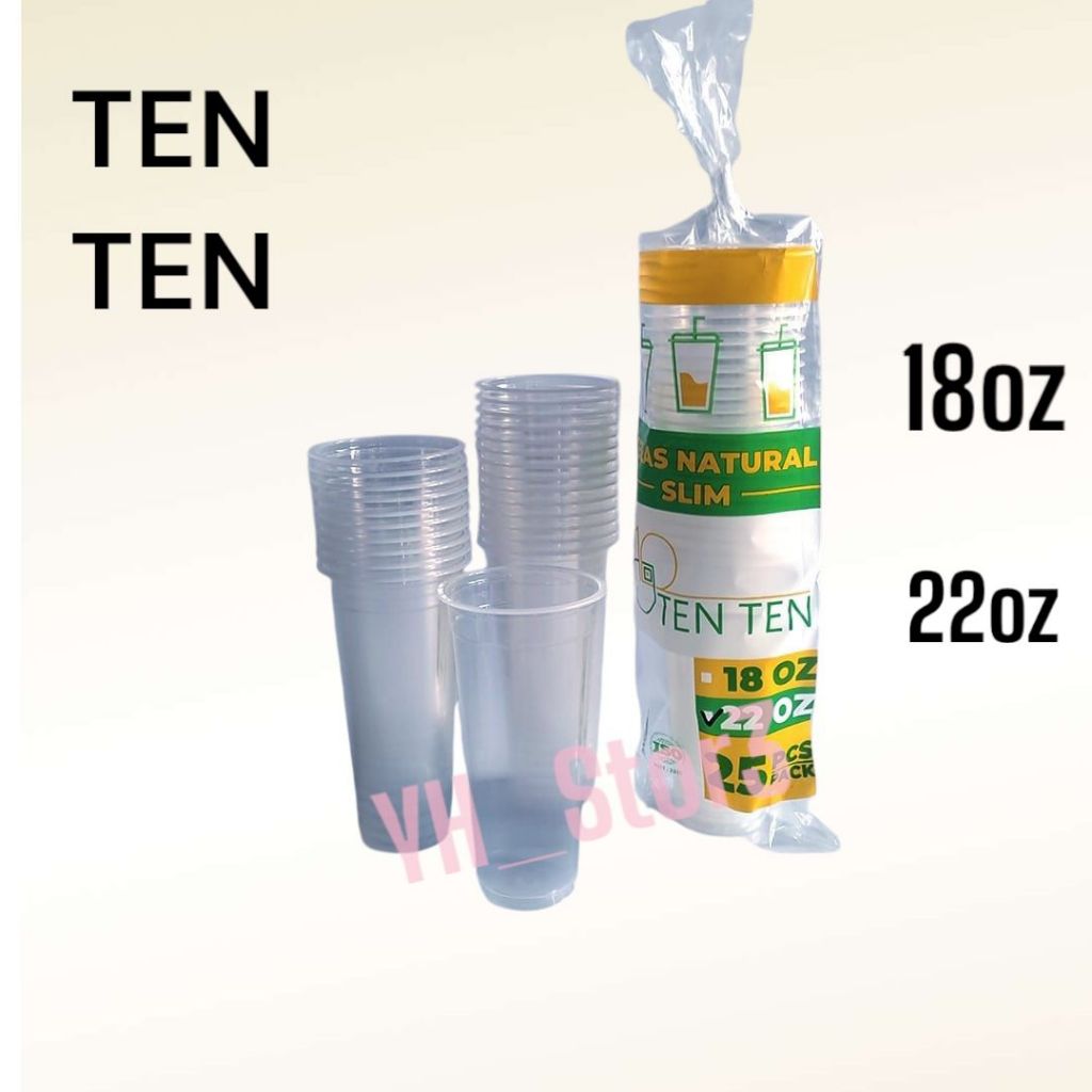 Jual Gelas Plastik Bening Slim Ten Ten isi 25 Pcs | Shopee Indonesia