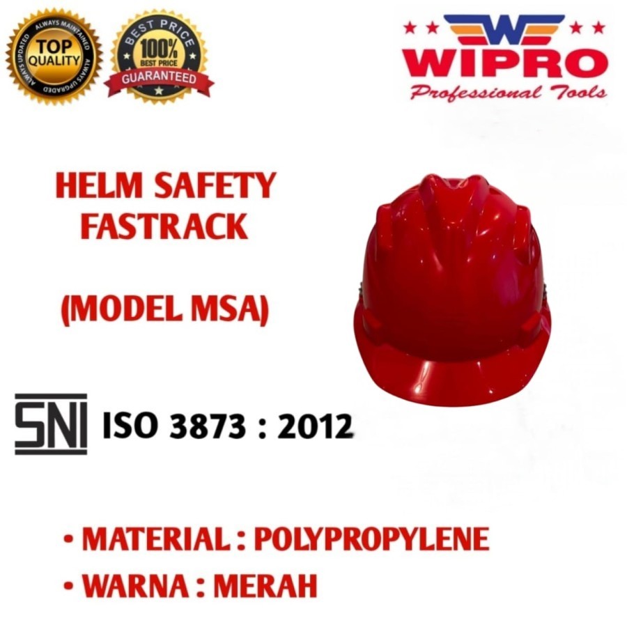 Jual Helm Safety Proyek Model MSA Merk Wipro Merah Wipro Helm Proyek ...