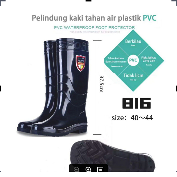 Jual Sepatu Boots Panjang Hitam - 816 | Shopee Indonesia