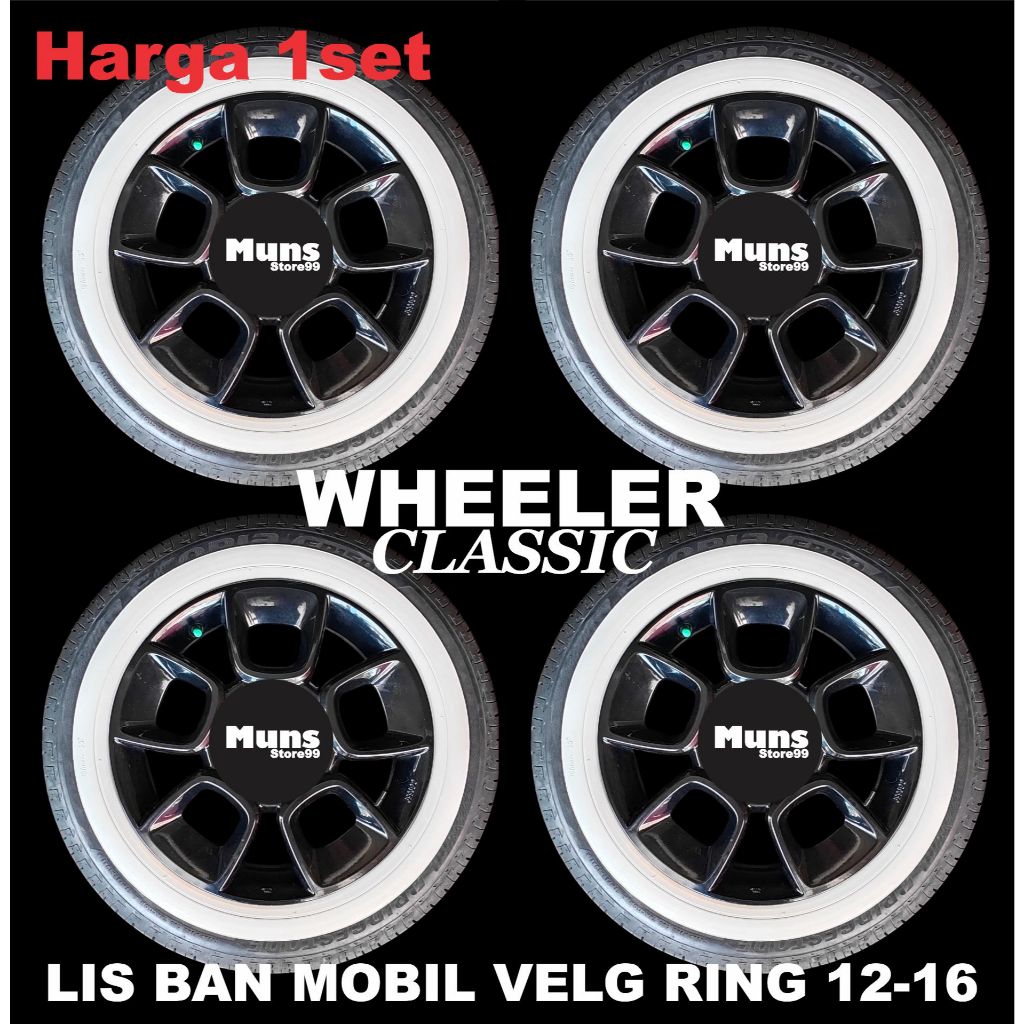 Jual Lis Ban Mobil White Wall Ban Mobil Velg Ring 12-17 Putih Polos ...