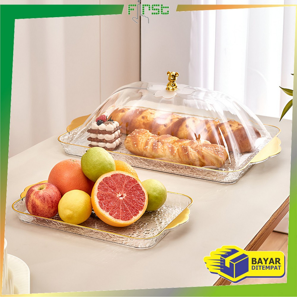 Jual FH-C1206 Set Nampan Saji Transparan Aesthetic dengan Tutup Nampan ...