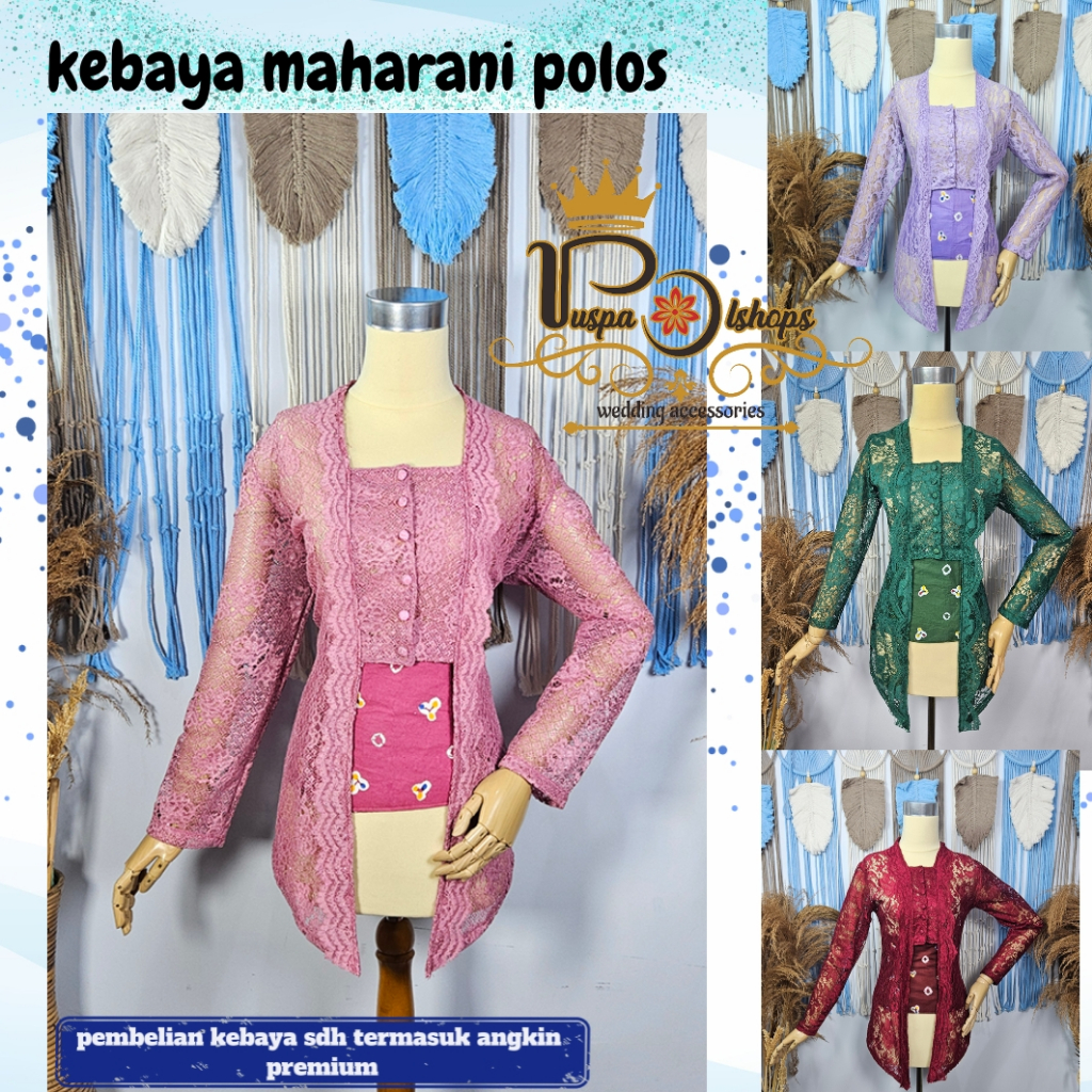 Jual kebaya kutu baru modern plus angkin kebaya maharani polos kebaya ...