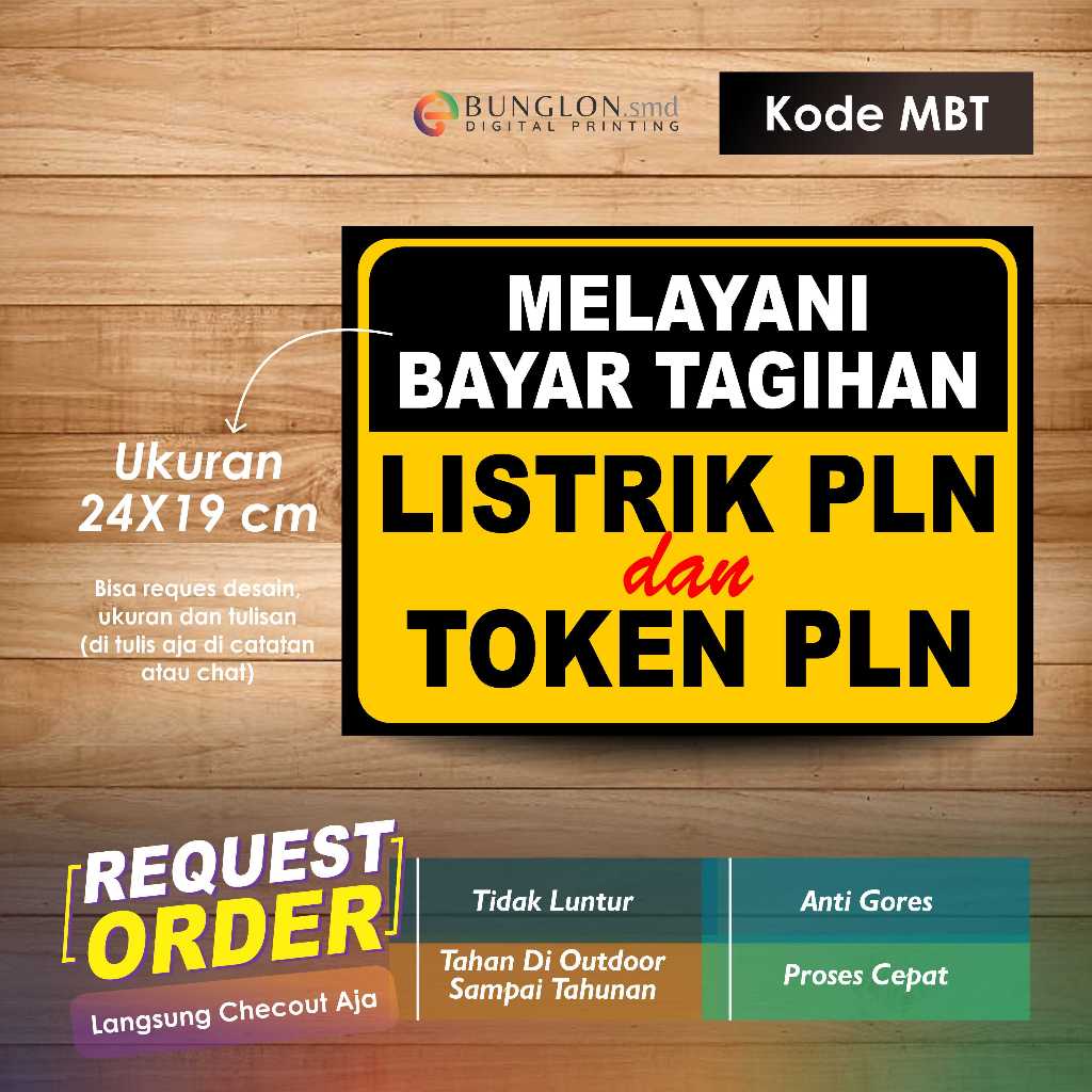 Jual STIKER MELAYANI BAYAR TAGIHAN LISTRIK PLN DAN TOKEN PLN + LAMINASI ...
