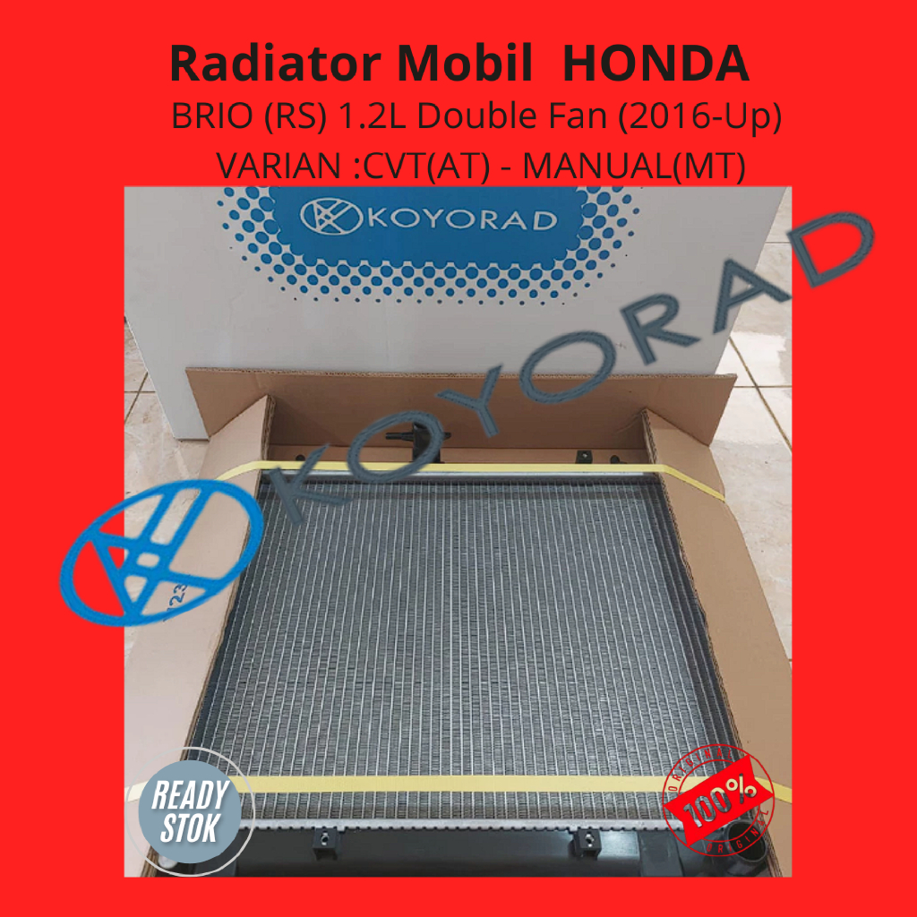 Jual Radiator Koyorad Jepang - Honda Brio RS 1.2L Double Fan CVT(A/T ...