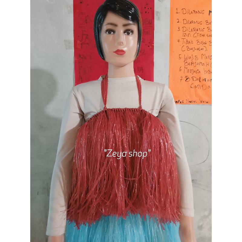 Jual Baju rumbai tali rafia asesoris menari adat dan karnaval | Shopee ...