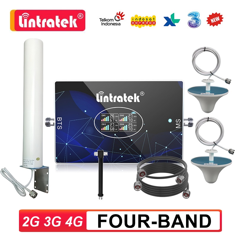 Jual Lintratek Penguat Cakupan Besar Penguat Sinyal Seluler 850 900 1800 HP 2100 4-Band 2G 3G 4G ...