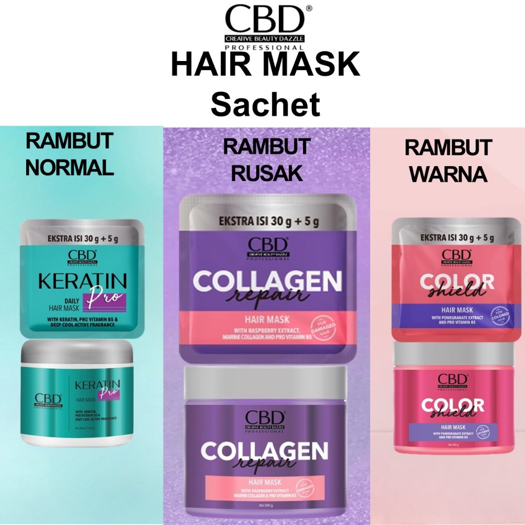 Jual CBD Hair Mask SACHET Series | CBD Keratin | CBD Color Shield | CBD ...