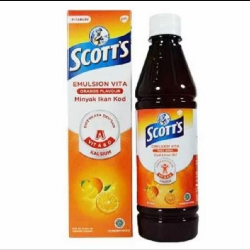 Jual Scott's Emulsion Vita Kalsium Orange Flavour Minyak Ikan Kod 200ml ...