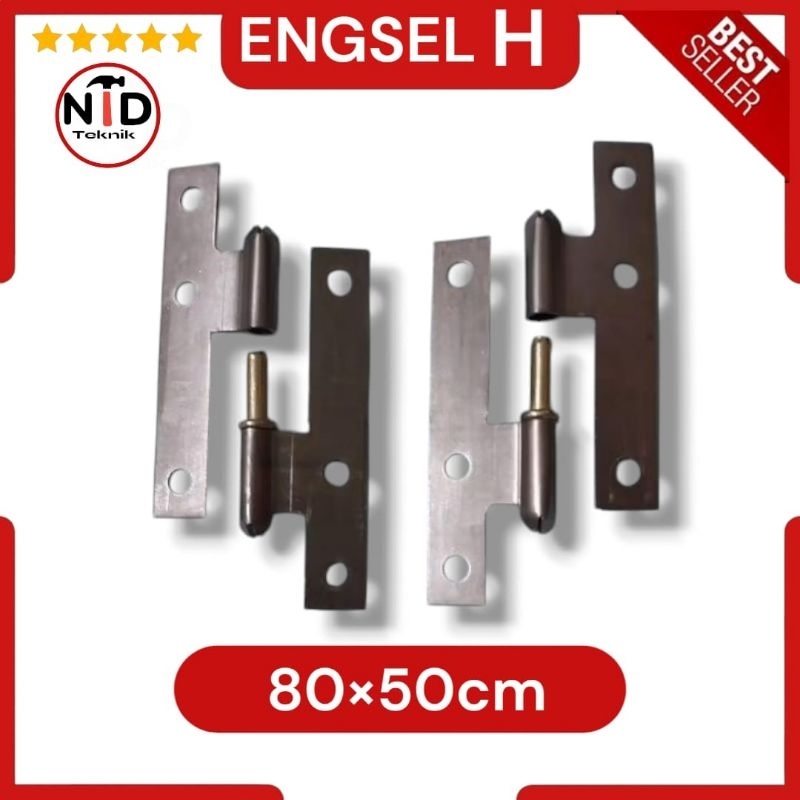Jual Engsel H 80 x 50 mm / Engsel pintu H / harga perpasang | Shopee ...