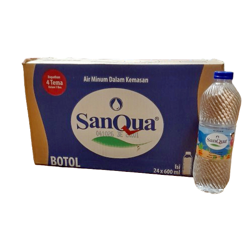 Jual Air Mineral Botol 600 ml Sanqua Carton isi 24 | Shopee Indonesia