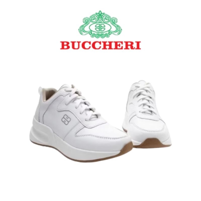 Jual BUCCHERI Sepatu Sneakers Wanita Full Leather-by2045-white | Shopee ...