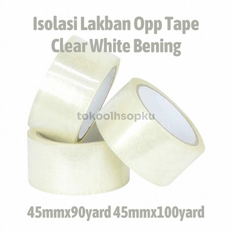 Jual Isolasi Lakban Opp Tape Bening Clear White Solasi Solatip Lakban ...