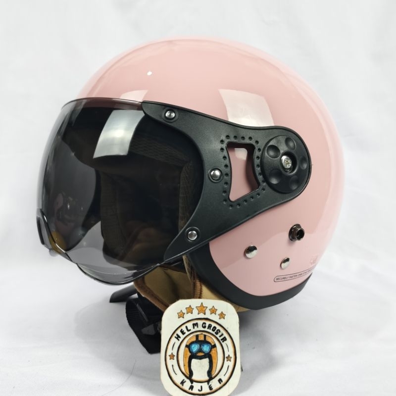 Jual (FREE BOX) HELM BOGO HIJAB WANITA ANTI PUSING INCLUD KACA PILOT ...