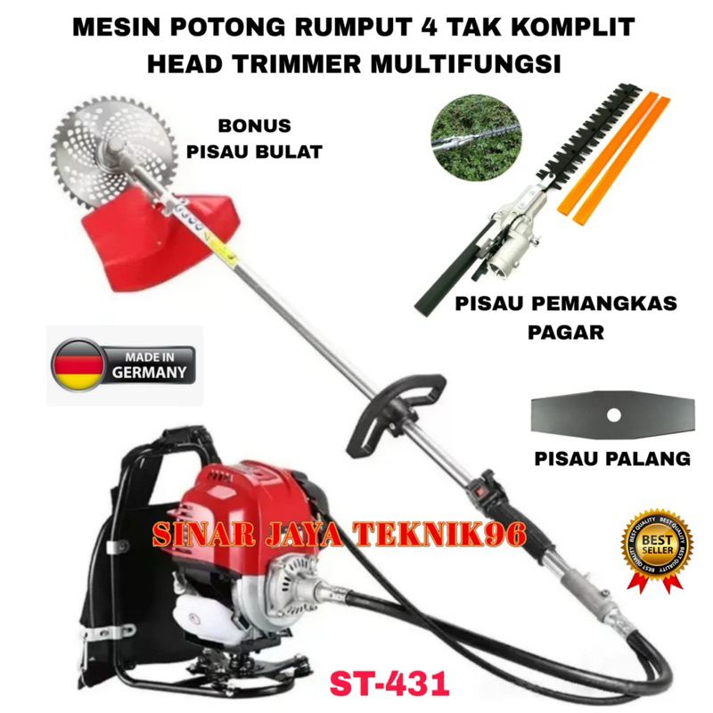 Jual MESIN POTONG RUMPUT 4 TAK MODEL HONDA GX-31 KOMPLIT PISAU PEMANGKAS PAGAR MULTIFUNGSI ...