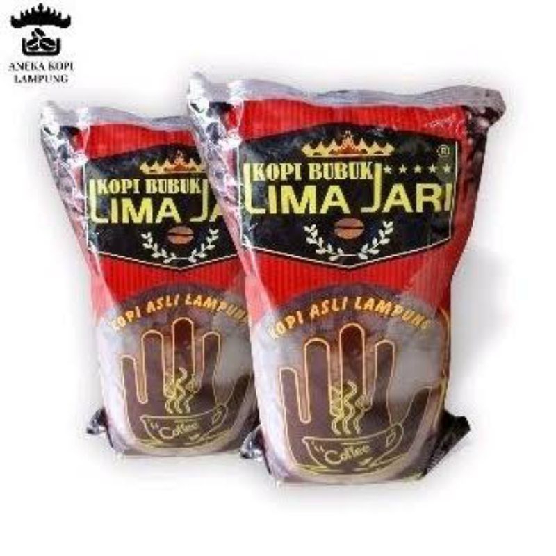 Jual Kopi Robusta Cap Lima Jari Asli Lampung 200 Gram | Shopee Indonesia