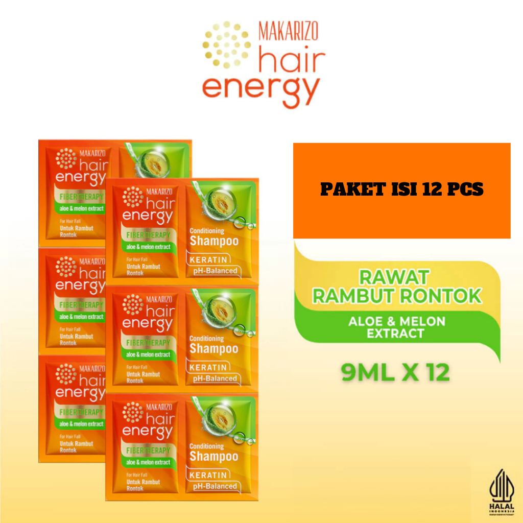 Jual Paket 12 Pcs Makarizo Hair Energy Fibertherapy Conditioning ...